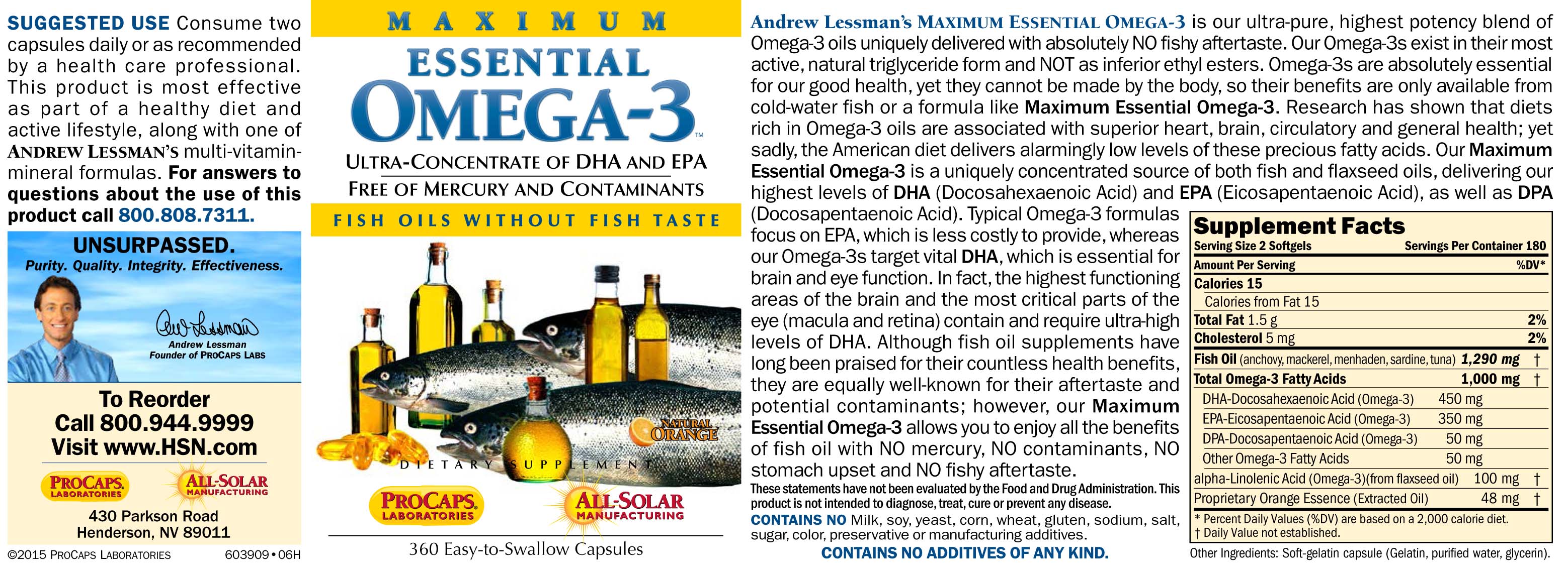 Maximum Essential Omega-3 - No Fishy Taste - Orange - 30 Capsules ...