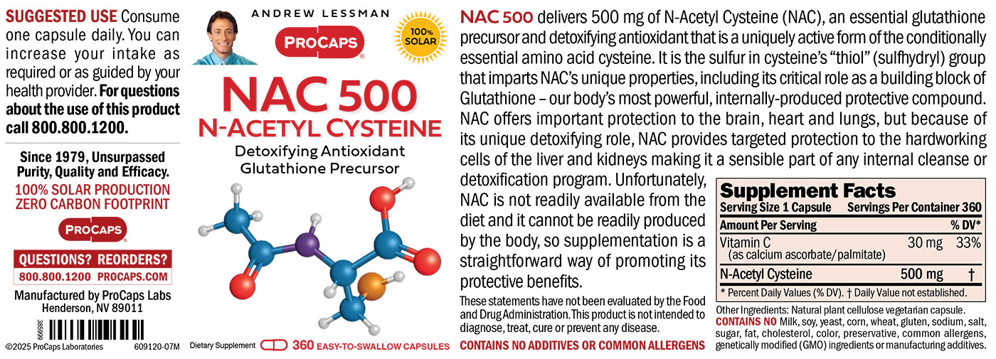 NAC-500 N-Acetyl Cysteine - 10043565 | HSN