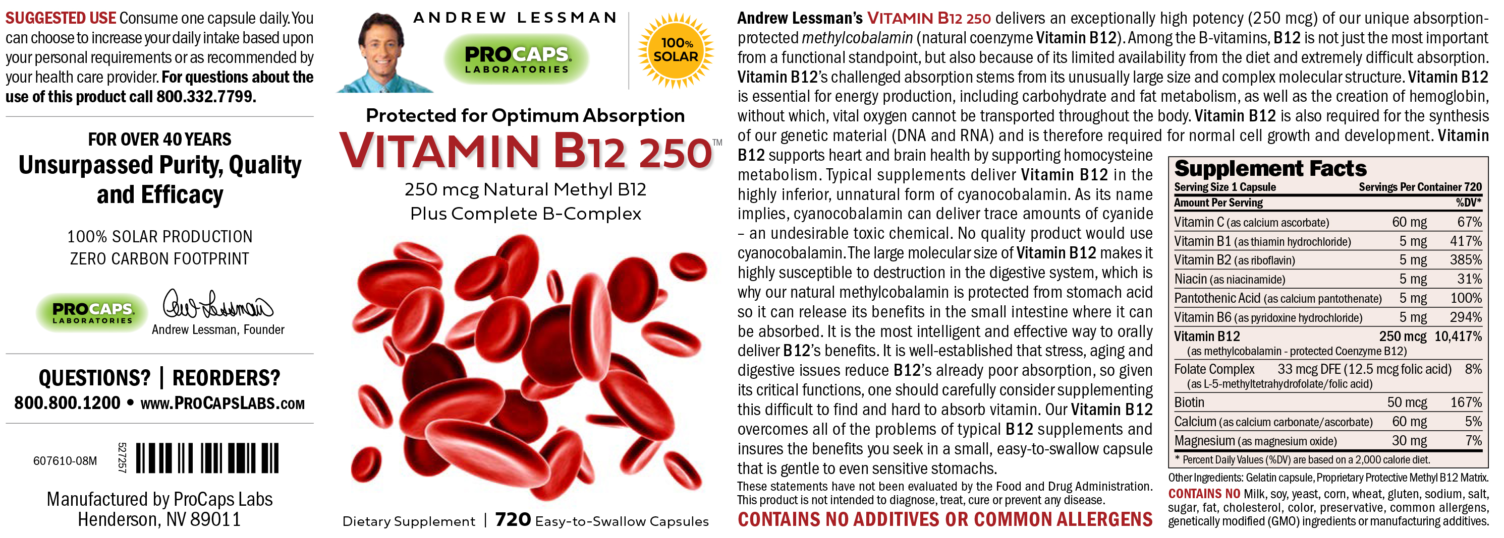 Vitamin B12-250 - 720 Capsules - 8292825 | HSN