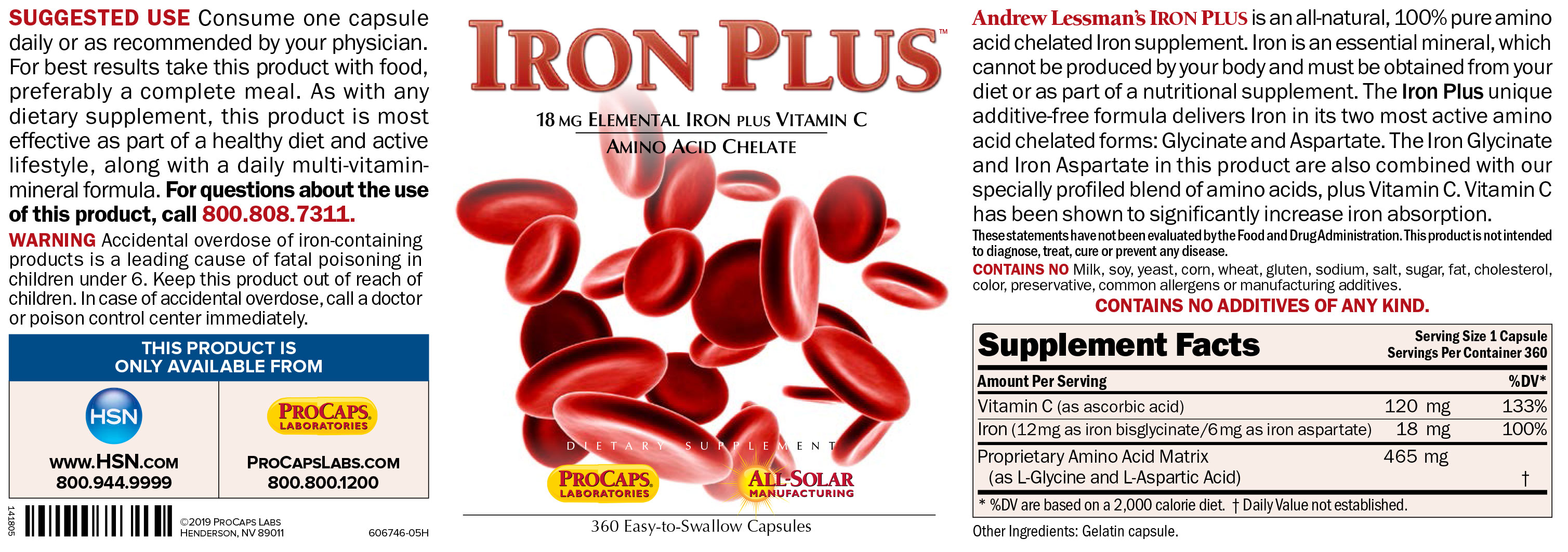 Iron Plus - 180 Capsules - 6822080 | HSN
