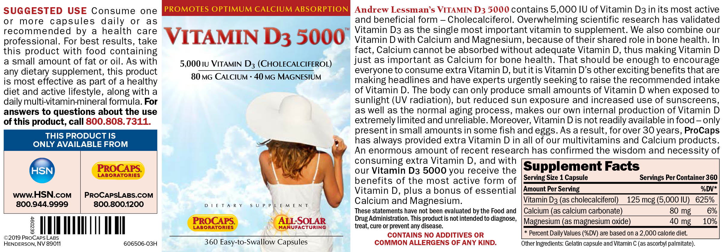 Vitamin D3-5000 - 180 Capsules - 7944716 | HSN